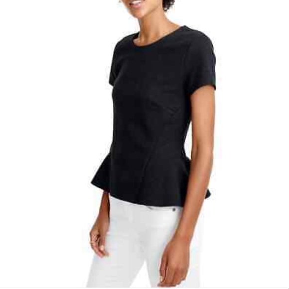J. Crew | Tops | Jcrew Black Structured Peplum Top | Poshmark